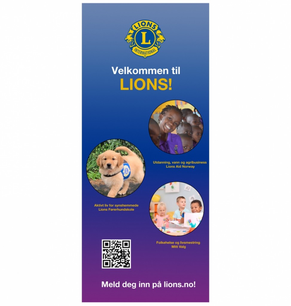 Roll Up 85x200 cm - Meld deg inn | Lions Clubs - Lionsbutikken